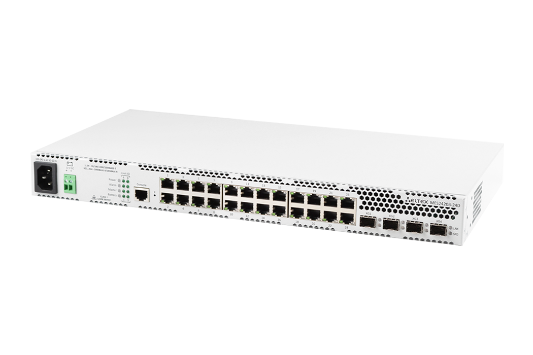 MES2420B-24D | Коммутатор Eltex 24 порта 2.5G, 4 порта 10G (SFP+), АКБ ...