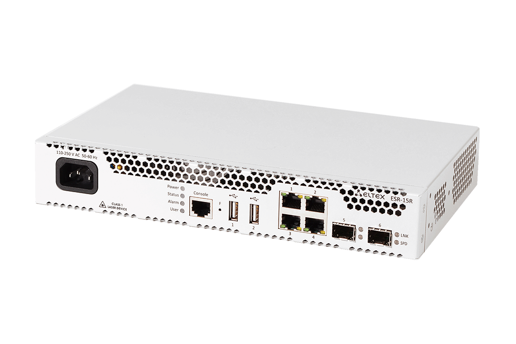ESR-15R FSTEC | Межсетевой экран Eltex 4 порта 1G, 2 порта 1G SFP, Firewall Perfomance 558,7 ...